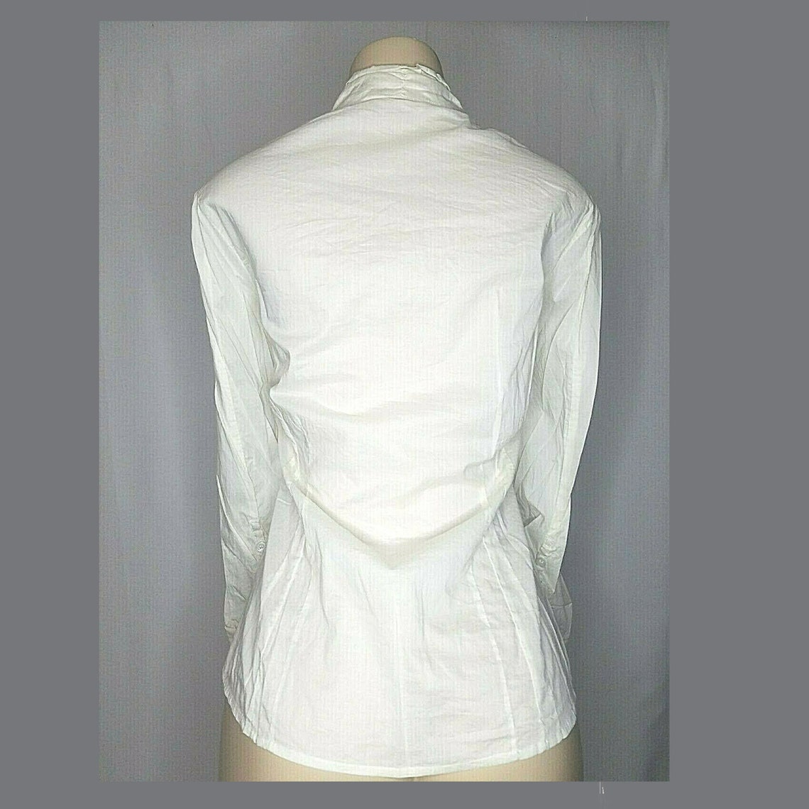 Ivory White Button up Ruched Long Sleeve Blouse Vintage Joe Fresh Womens Top - Etsy