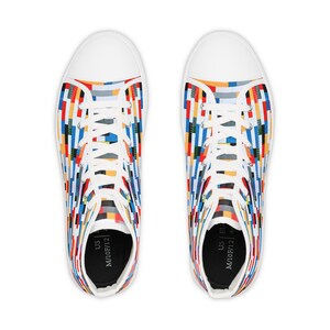 Men's High Top Sneakers Block Pattern Sneakers Gamer Shoes Designer ...