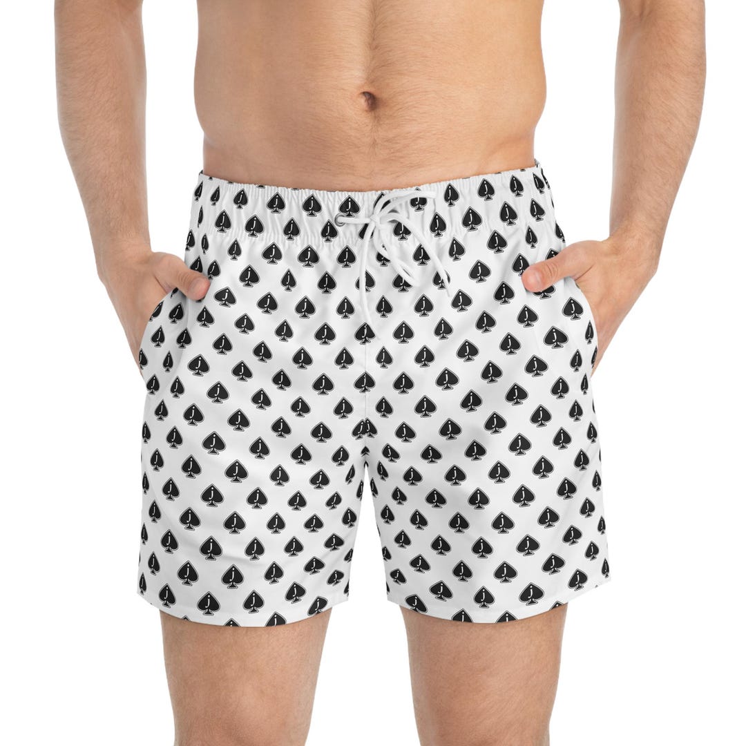JOS Swim Trunks Jack of Spades Swimwear Black White Mens Bathing Suit ...
