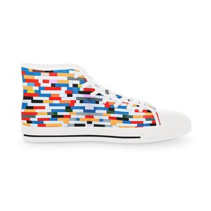 Men's High Top Sneakers Block Pattern Sneakers Gamer Shoes Designer ...