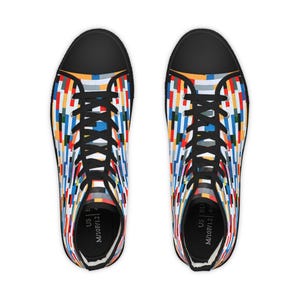 Men's High Top Sneakers Block Pattern Sneakers Gamer Shoes Designer ...