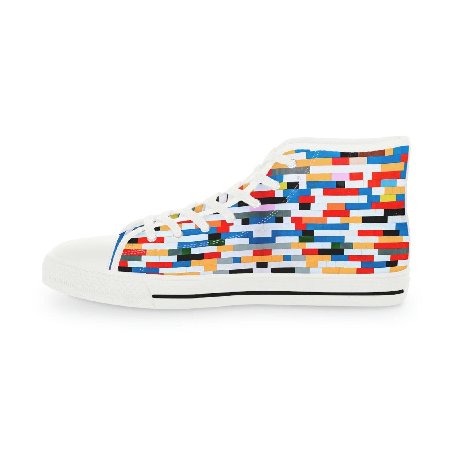 Men's High Top Sneakers Block Pattern Sneakers Gamer Shoes Designer ...