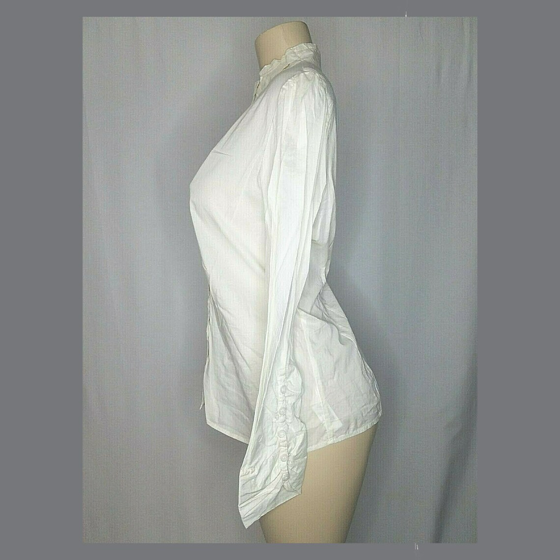 Ivory White Button up Ruched Long Sleeve Blouse Vintage Joe Fresh Womens Top - Etsy