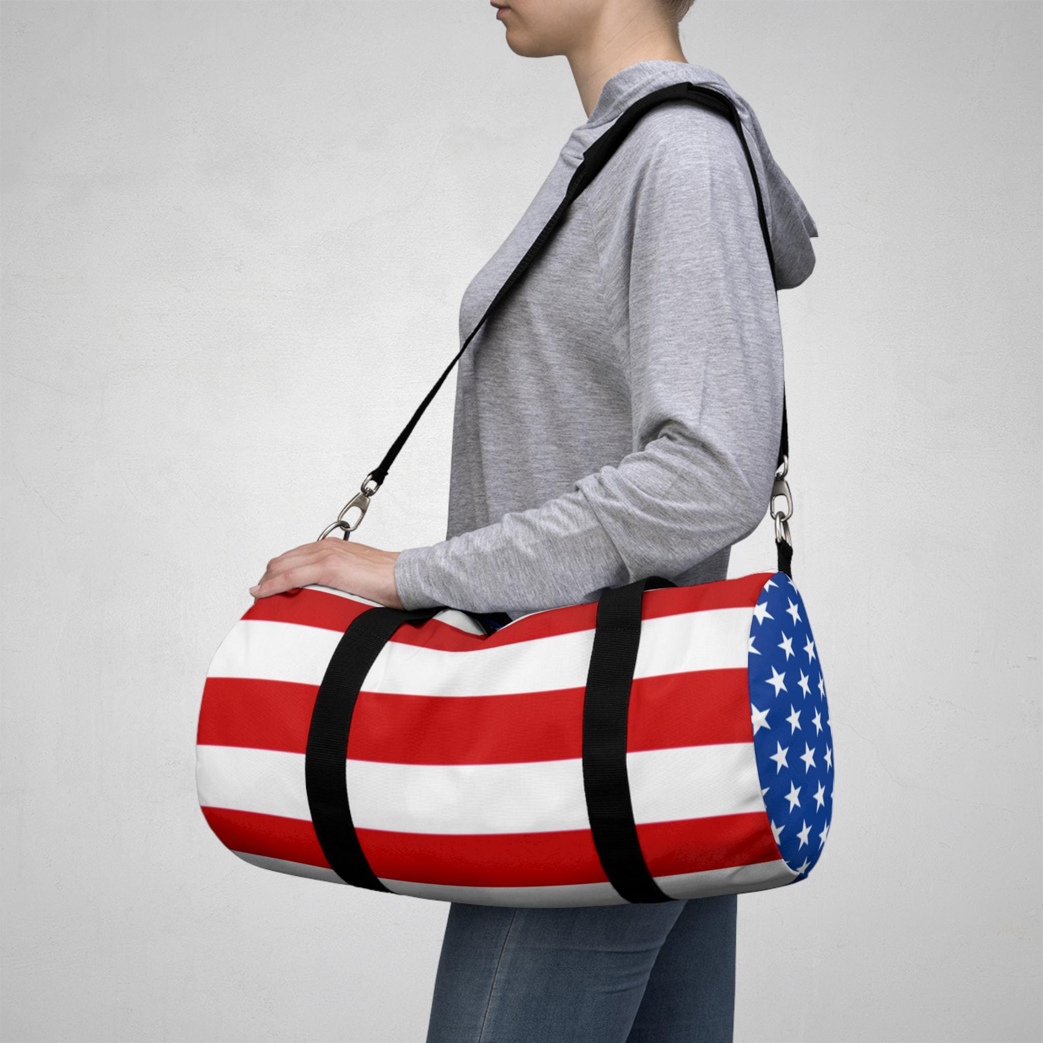 American Flag Duffel Bag Independence Day Patriotic Accessory Gym Bag ...