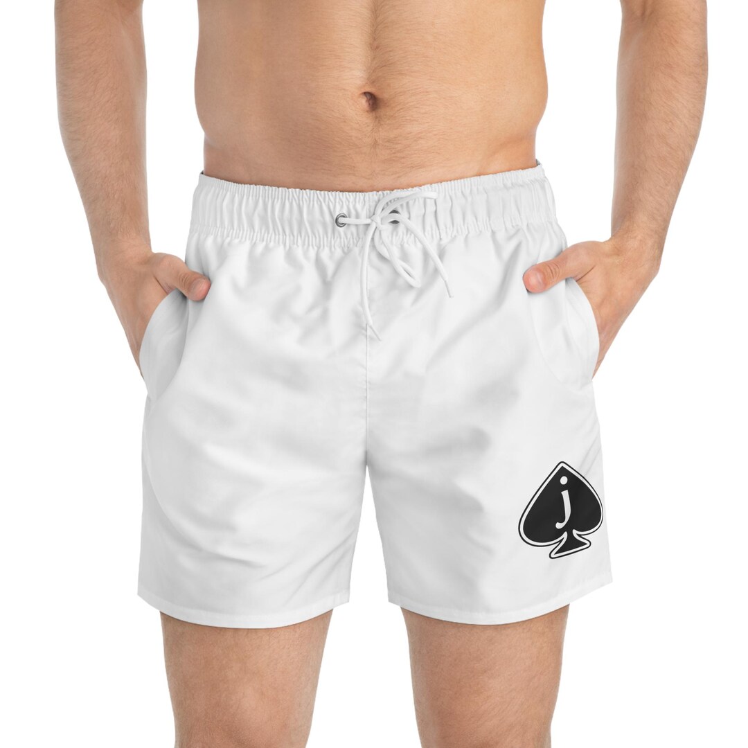 Men's JOS Swim Trunk White Jack of Spades Swim Trunks Swinger Lifestyle ...