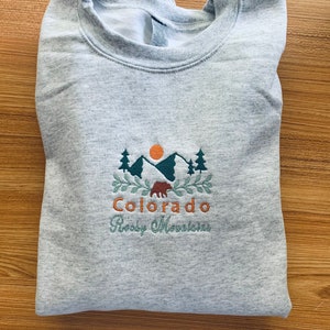 Colorado Rocky Mountains Embroidered Sweatshirt, Colorado Crewneck ...
