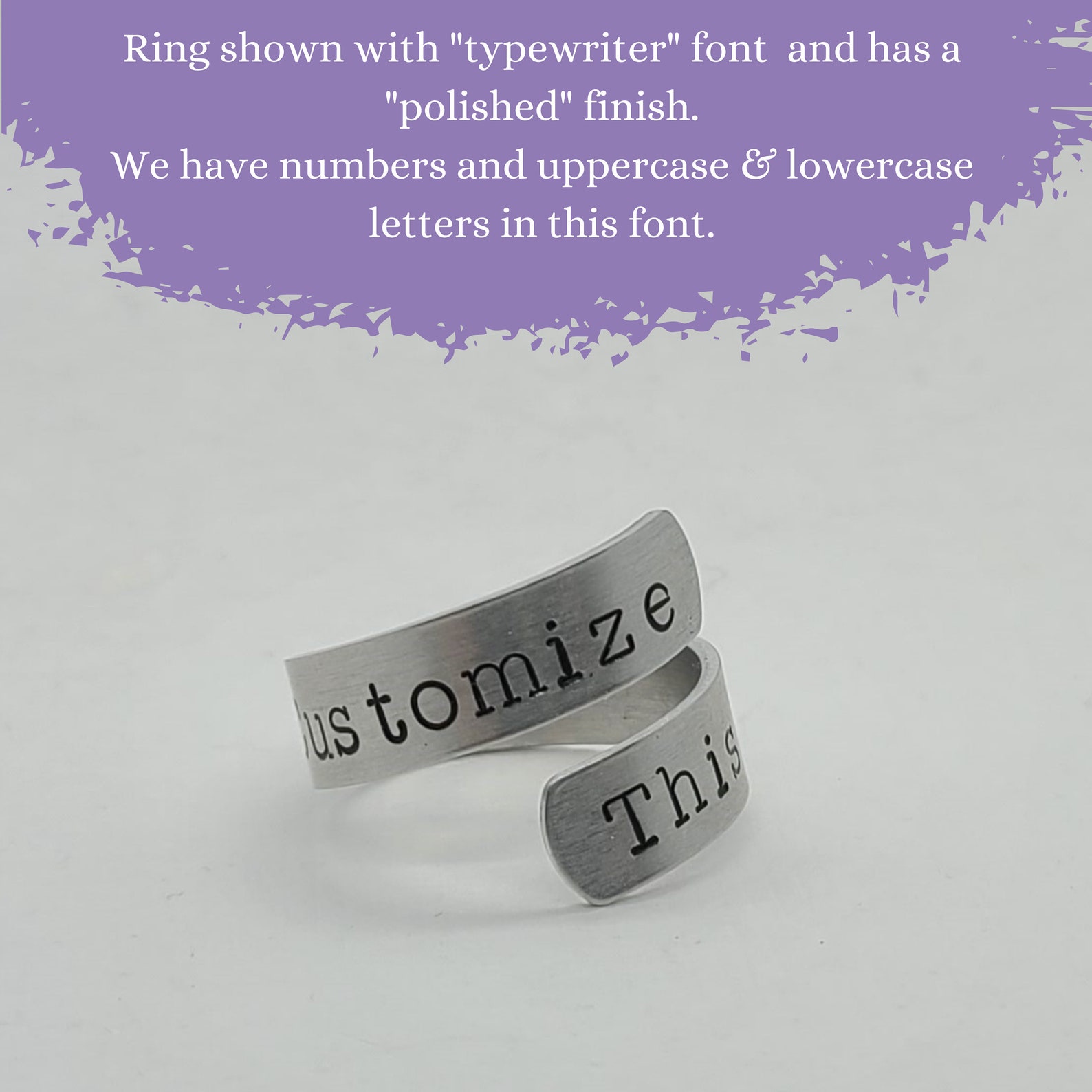 Custom Hand Stamped Metal Wrap Ring - Etsy