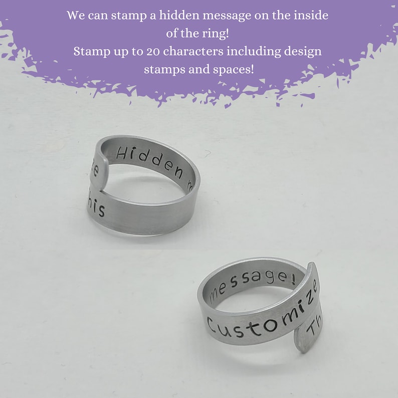 Custom Hand Stamped Metal Wrap Ring - Etsy