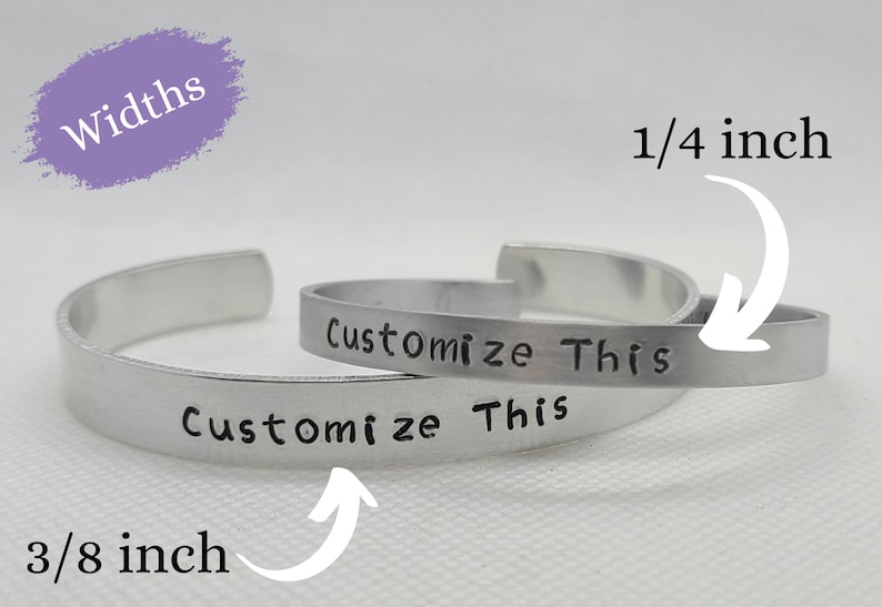Custom Personalized Hand Stamped Metal Cuff Bracelet - Etsy