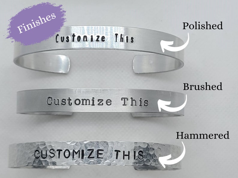 Custom Personalized Hand Stamped Metal Cuff Bracelet - Etsy