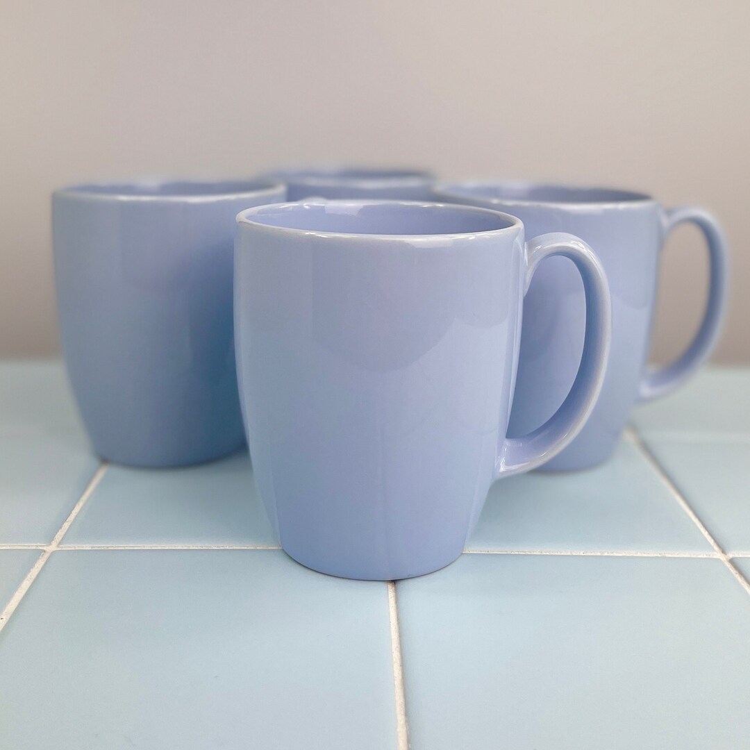 1990s Corelle Periwinkle Blue Mug Set Vintage Stoneware - Etsy