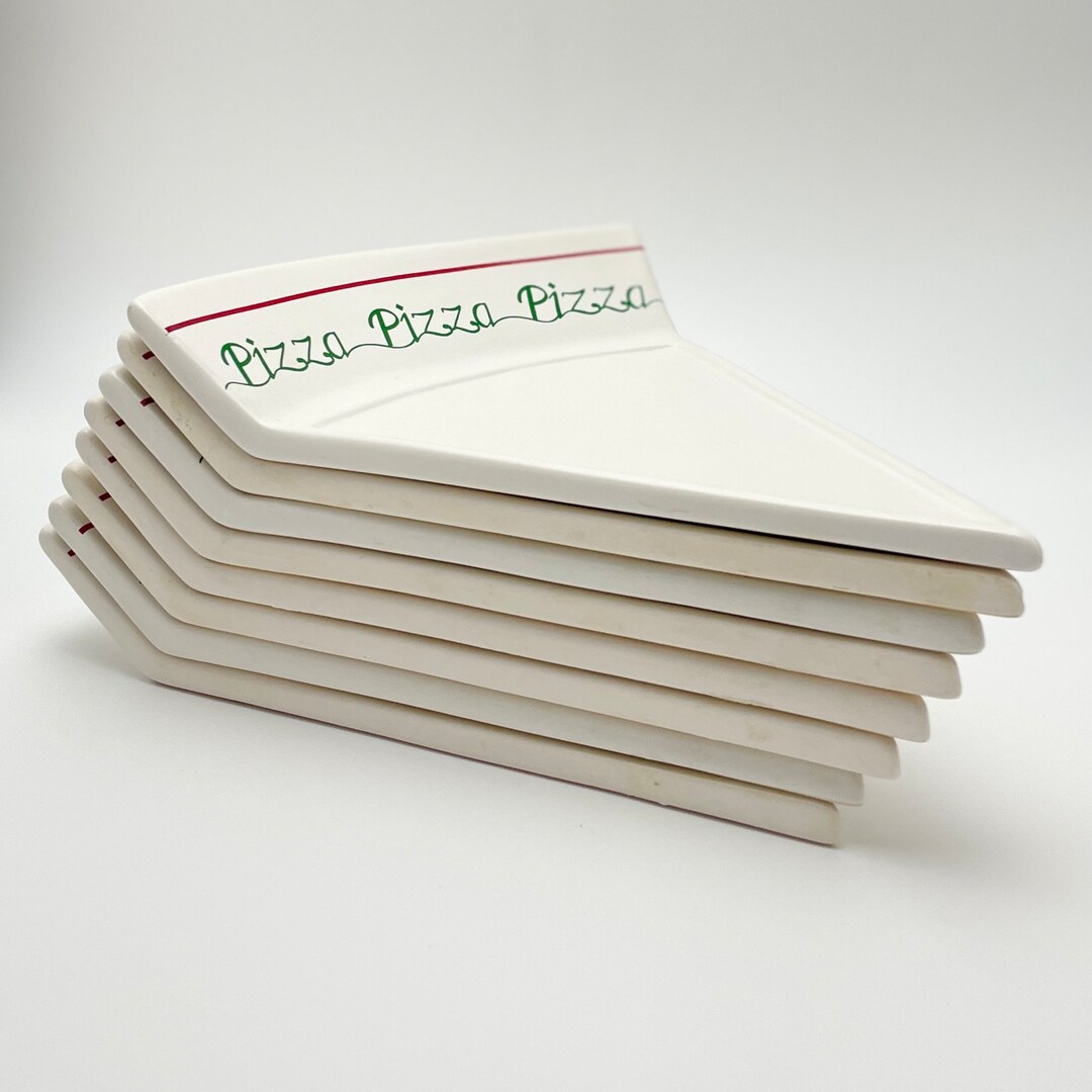 Vintage Pizza Plates Set of 4 1990s House of Lloyd Pizza by the Slice ...