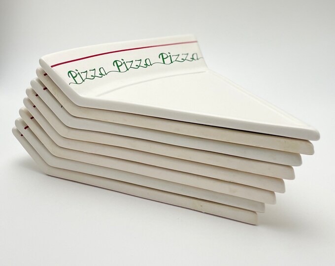 Vintage Pizza Plates Set of 4 | 1990s House of Lloyd Pizza by the Slice ...