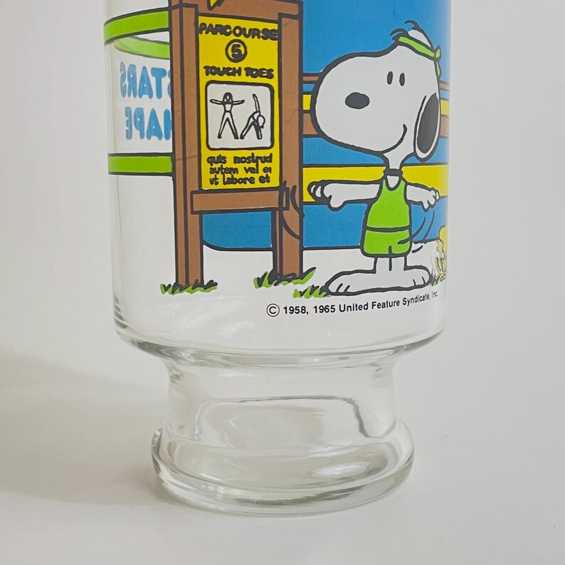 1965 Snoopy Drinking Glass, Oversized Cup, Collectible, Vintage Peanuts ...