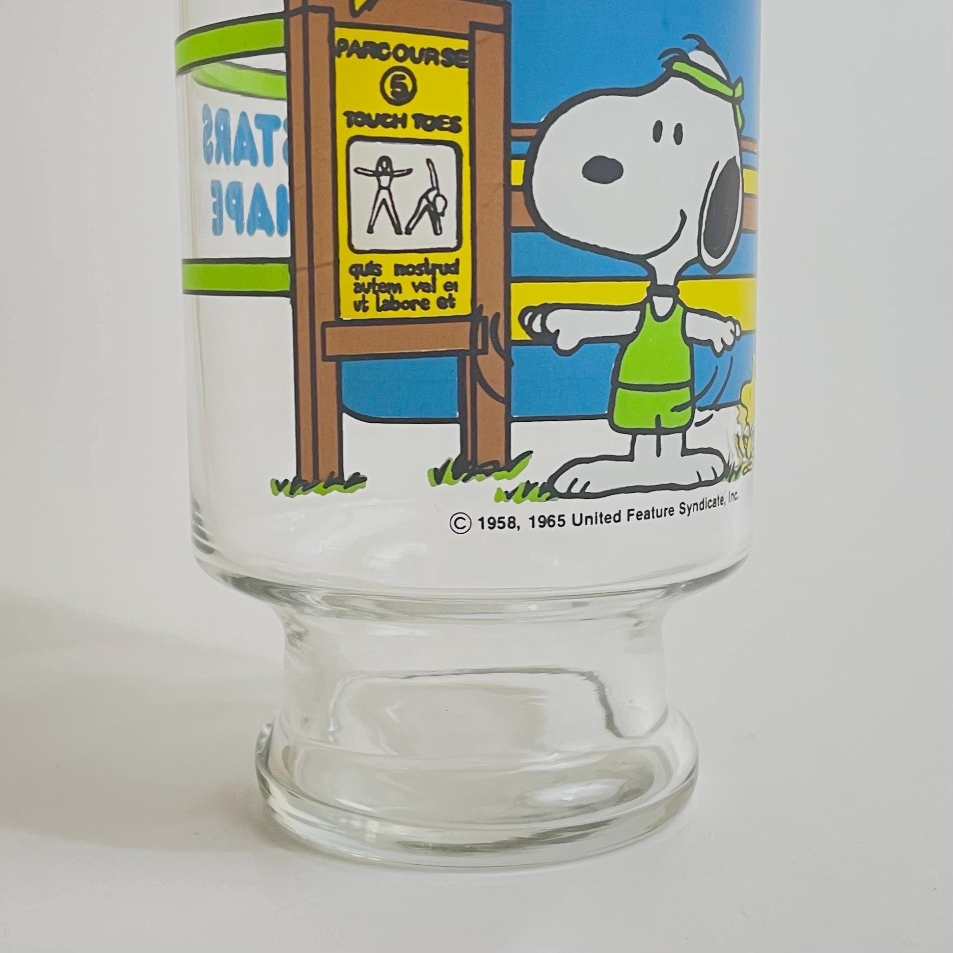 1965 Snoopy Drinking Glass, Oversized Cup, Collectible, Vintage Peanuts ...