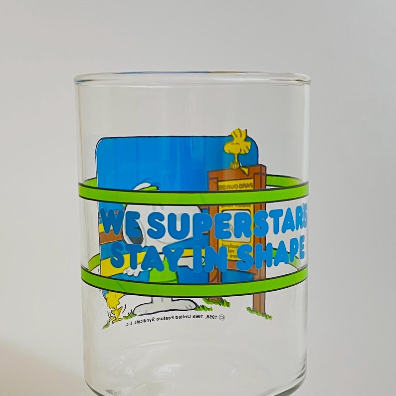 1965 Snoopy Drinking Glass, Oversized Cup, Collectible, Vintage Peanuts ...
