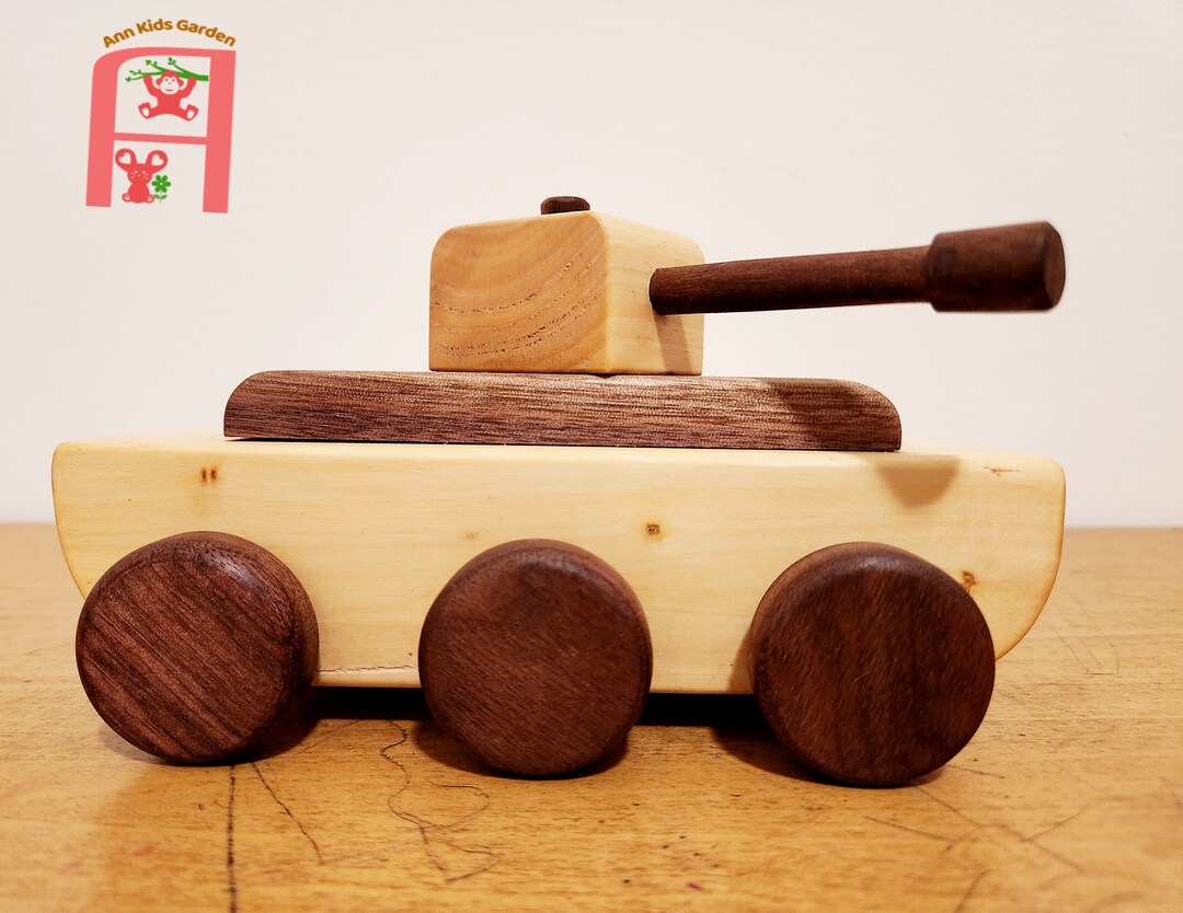 Wooden Tank Montessori Toys - the Brave Tank Rolls on the Fields - Etsy