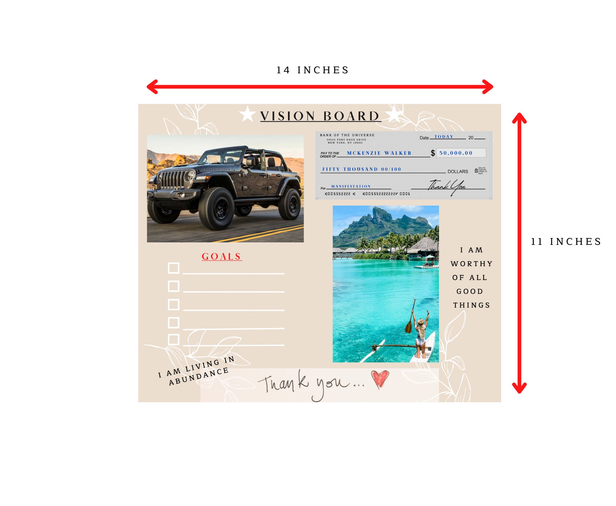 Vision Board Mini Poster - Manifestation Board Dream Board Law of ...