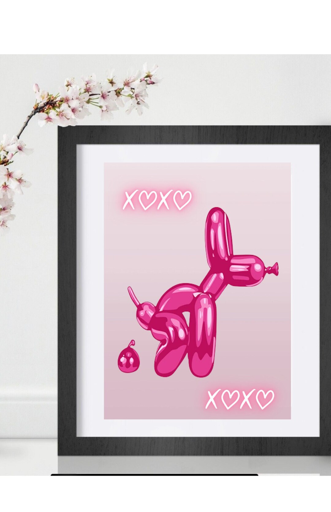 Pink Balloon Dog Pop Art 11x17 Balloon Dog Minimalist Modern - Etsy
