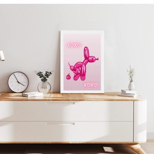 Pink Balloon Dog Pop Art 11x17 Balloon Dog Minimalist Modern - Etsy