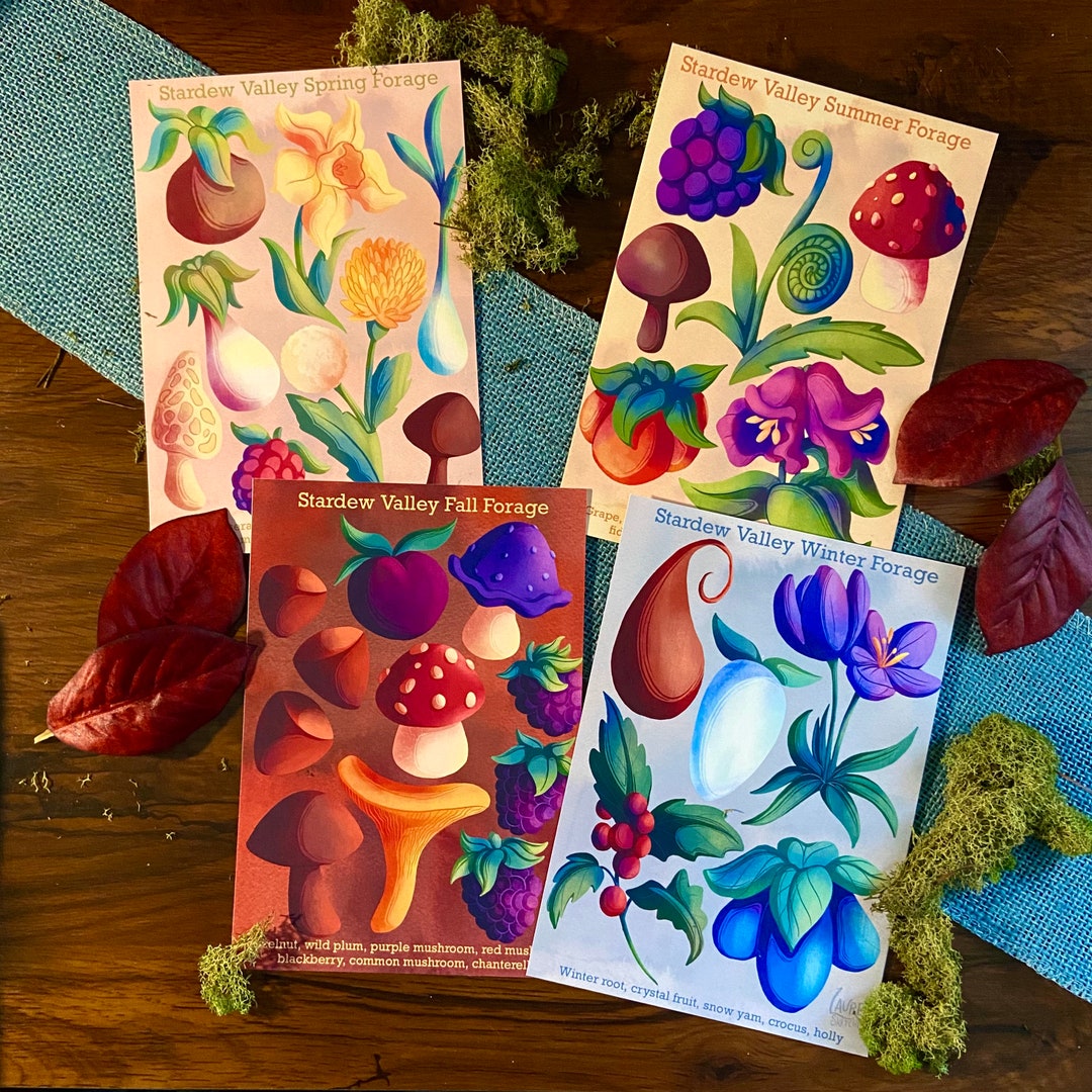Stardew Valley Seasonal Forage Prints - Etsy