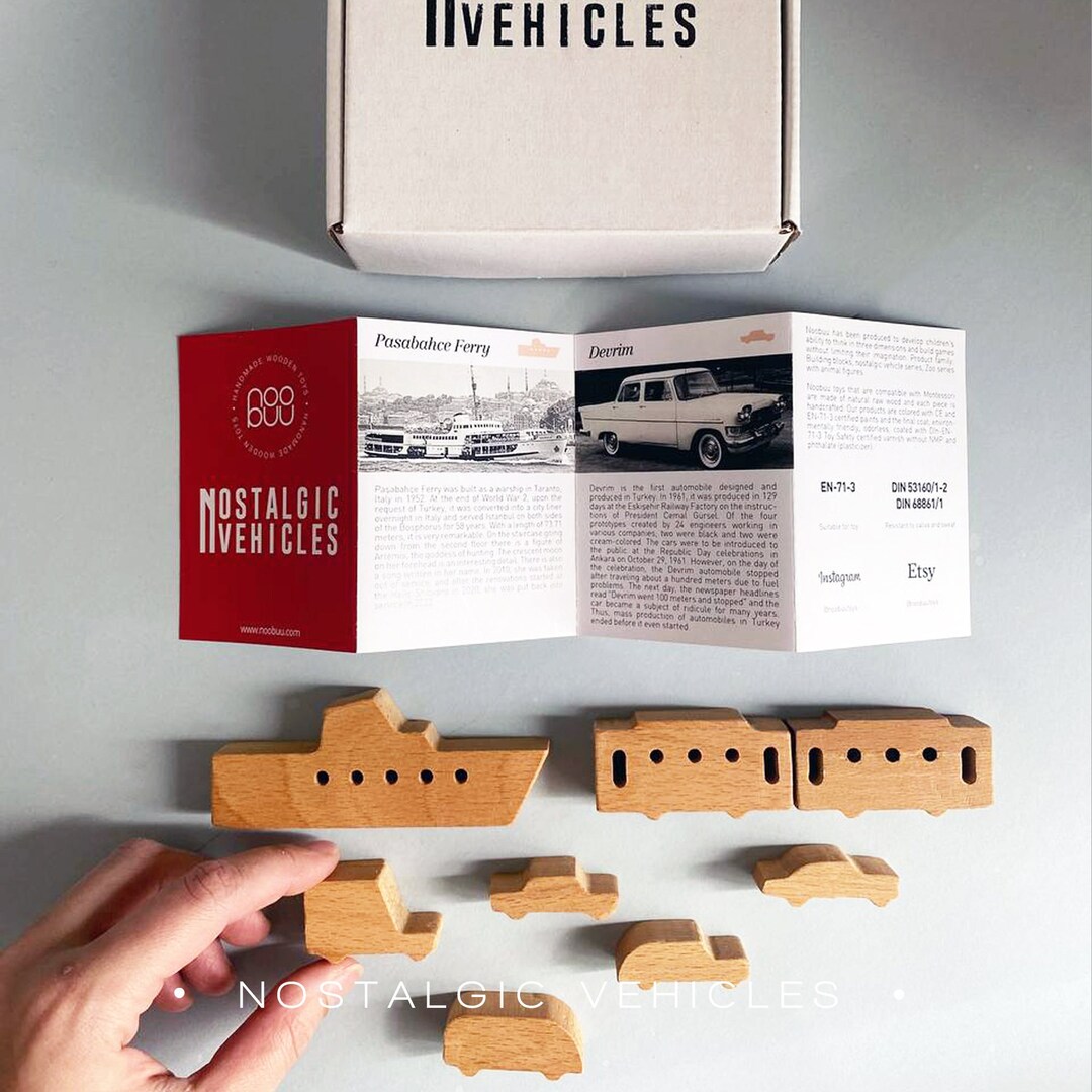 Nostalgic Vehicles | Wooden Car Set | Handmade Vintage Travel Set ...