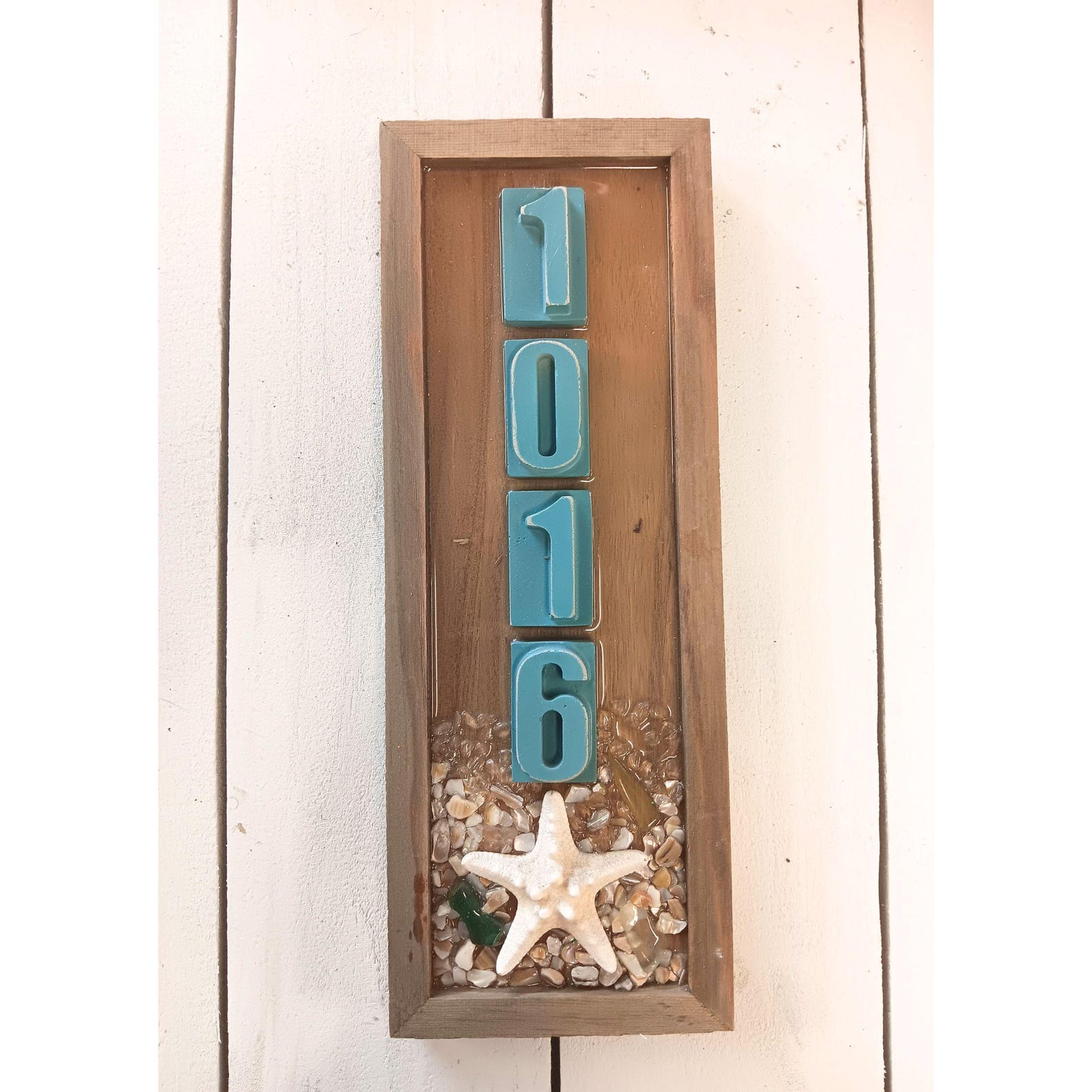 Coastal House Number Sign: Seashell Beach House Address Plaque - Etsy