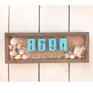 Coastal House Number Sign: Seashell Beach House Address Plaque - Etsy