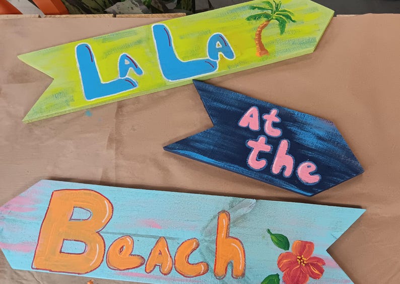 Tiki Bar Direction Signs Personalized Wood Signs Customized Tiki Decor ...