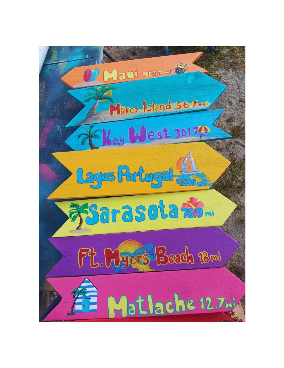 Tiki Bar Direction Signs Personalized Wood Signs Customized Tiki Decor ...