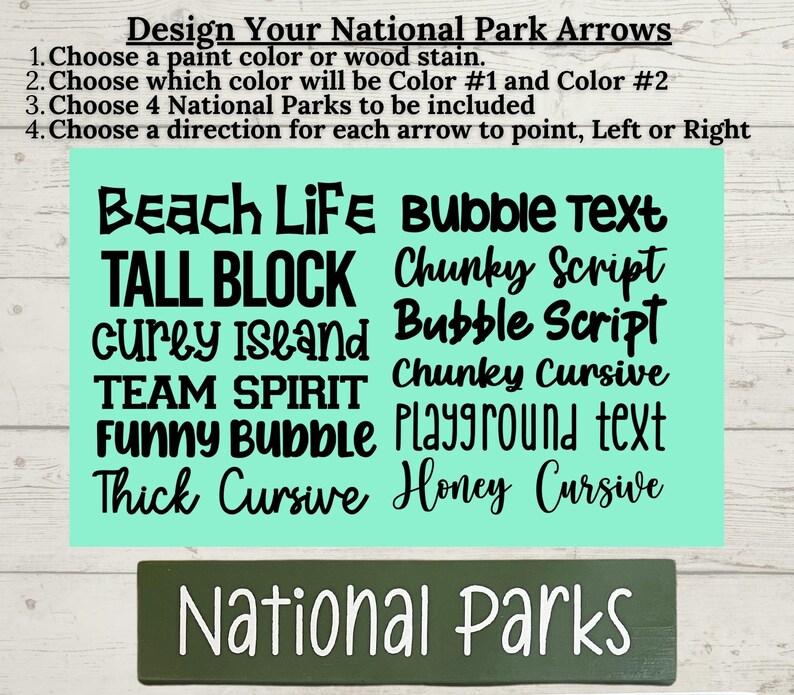 National Park Destination Arrows, Wooden & Hand Painted, Set of 5 - Etsy