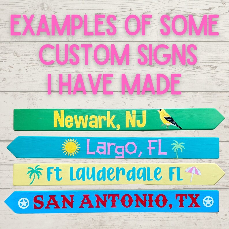 Custom Directional Signs mileage signs hand-made wooden | Etsy