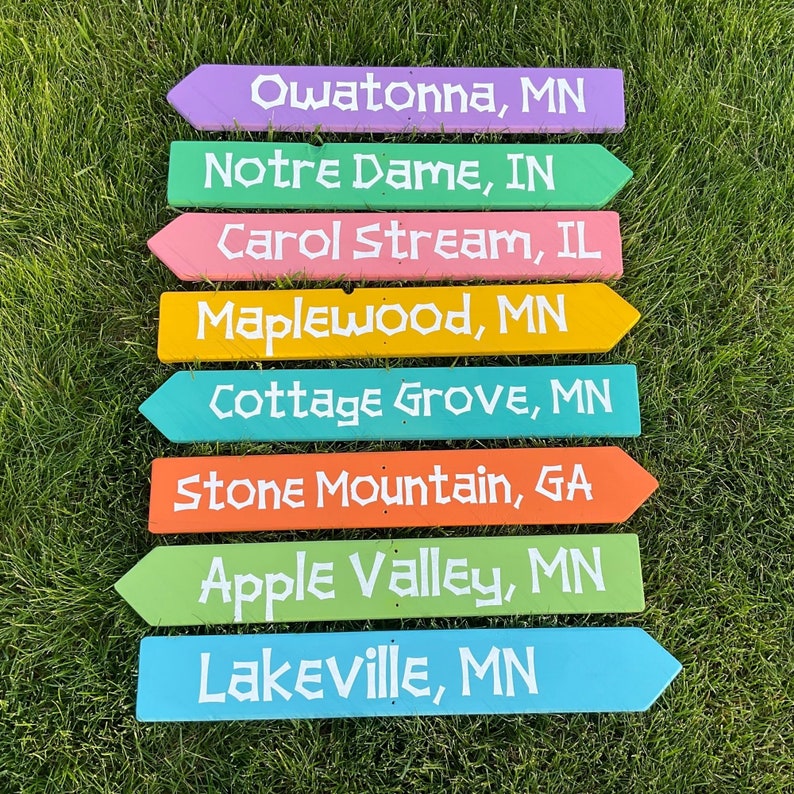 Custom Directional Signs Mileage Signs Hand-made Wooden | Etsy