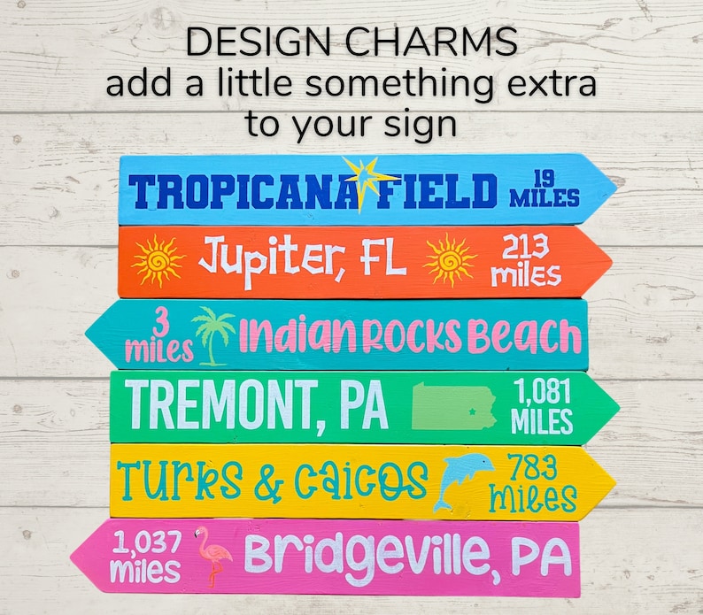 Hand Painted Wooden Arrow Sign, Destination Signs - Etsy