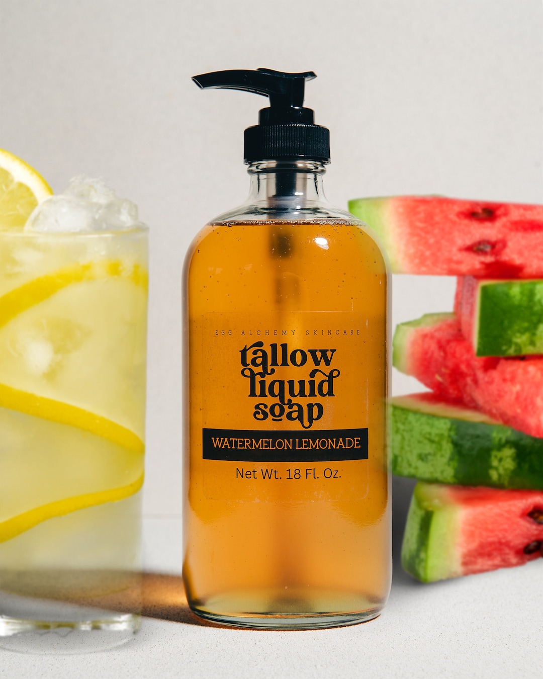 Tallow Liquid Soap Summer Scents Grass Fed, Glass Pump Bottle, Hand ...