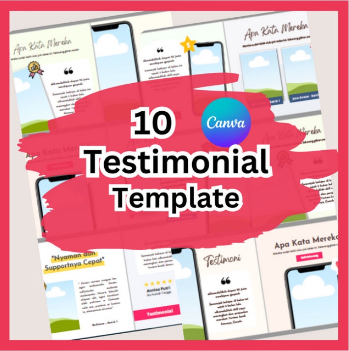 10 Beautiful Testimonial Template by Canva - Etsy