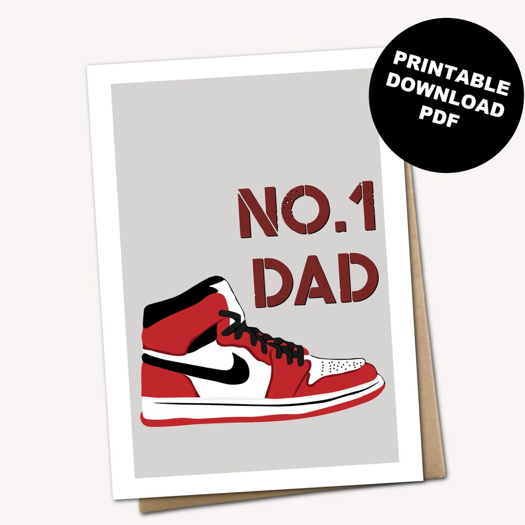 Happy Father's Day - Number 1 Dad Jordan 1 Greeting Card - Etsy