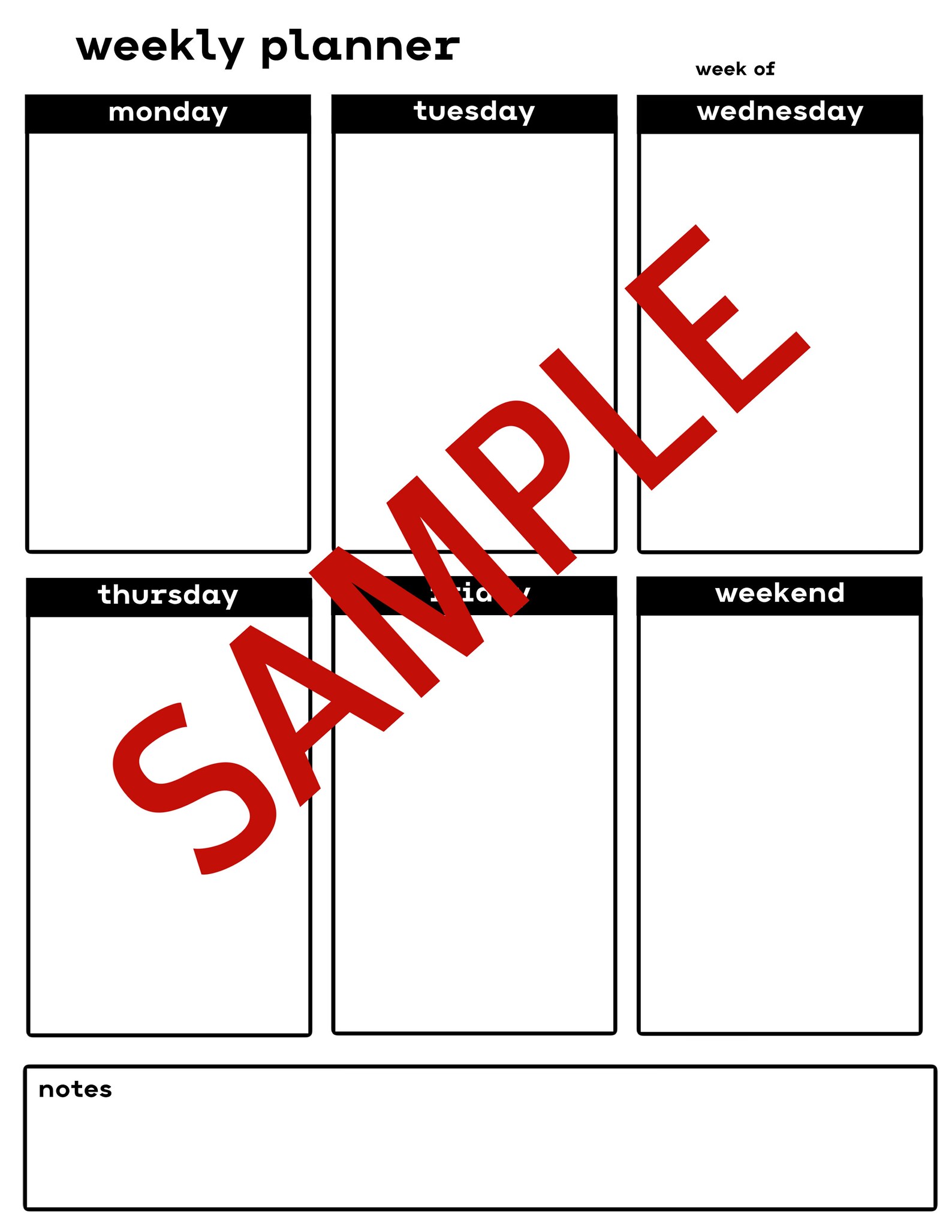 Fillable Weekly Planner PDF for Computer or Ipad Design 3 | Etsy