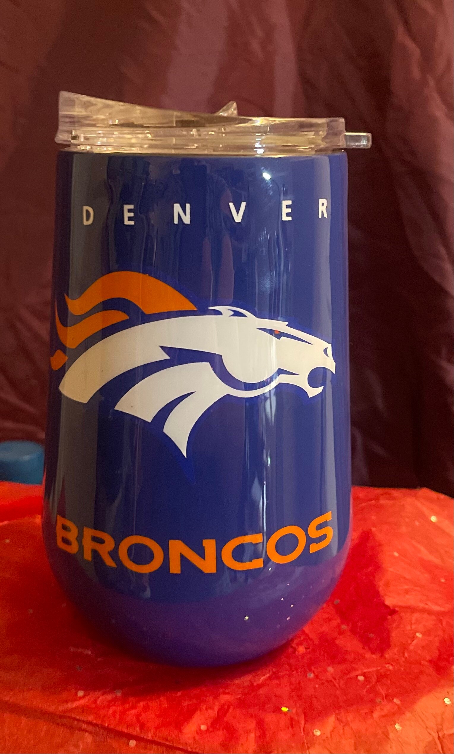 Denver Broncos 16oz. Tumbler Denver Broncos Wine Tumbler - Etsy