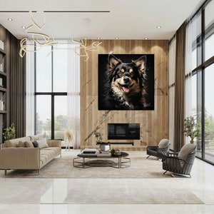 Pomsky Dog Art, Instant Download, Pomsky Portrait, Happy Dog Home Decor ...