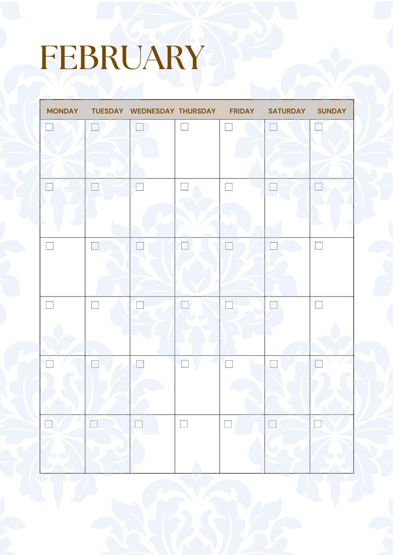 Undated Yearly Calendar Template – Minimalist Annual Planner ...