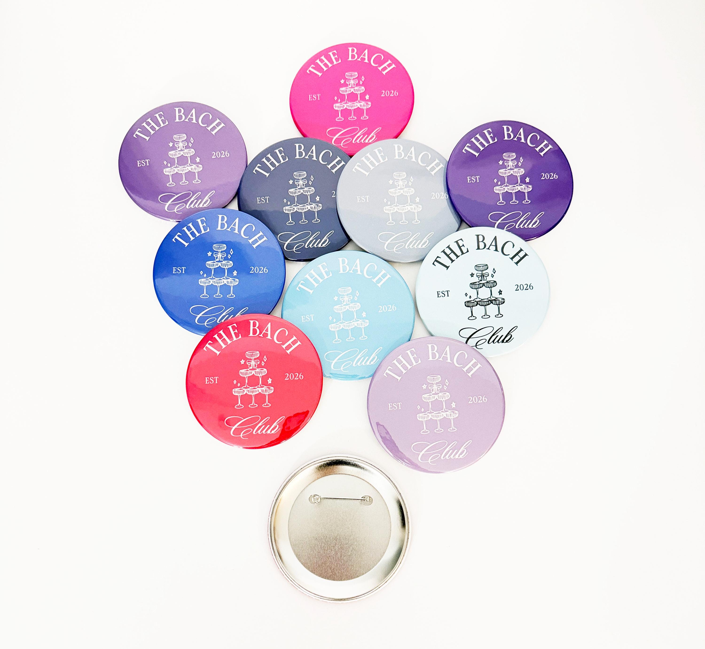 Bridal Party Pin Back Buttons | Custom Photo Button | Bachelorette ...