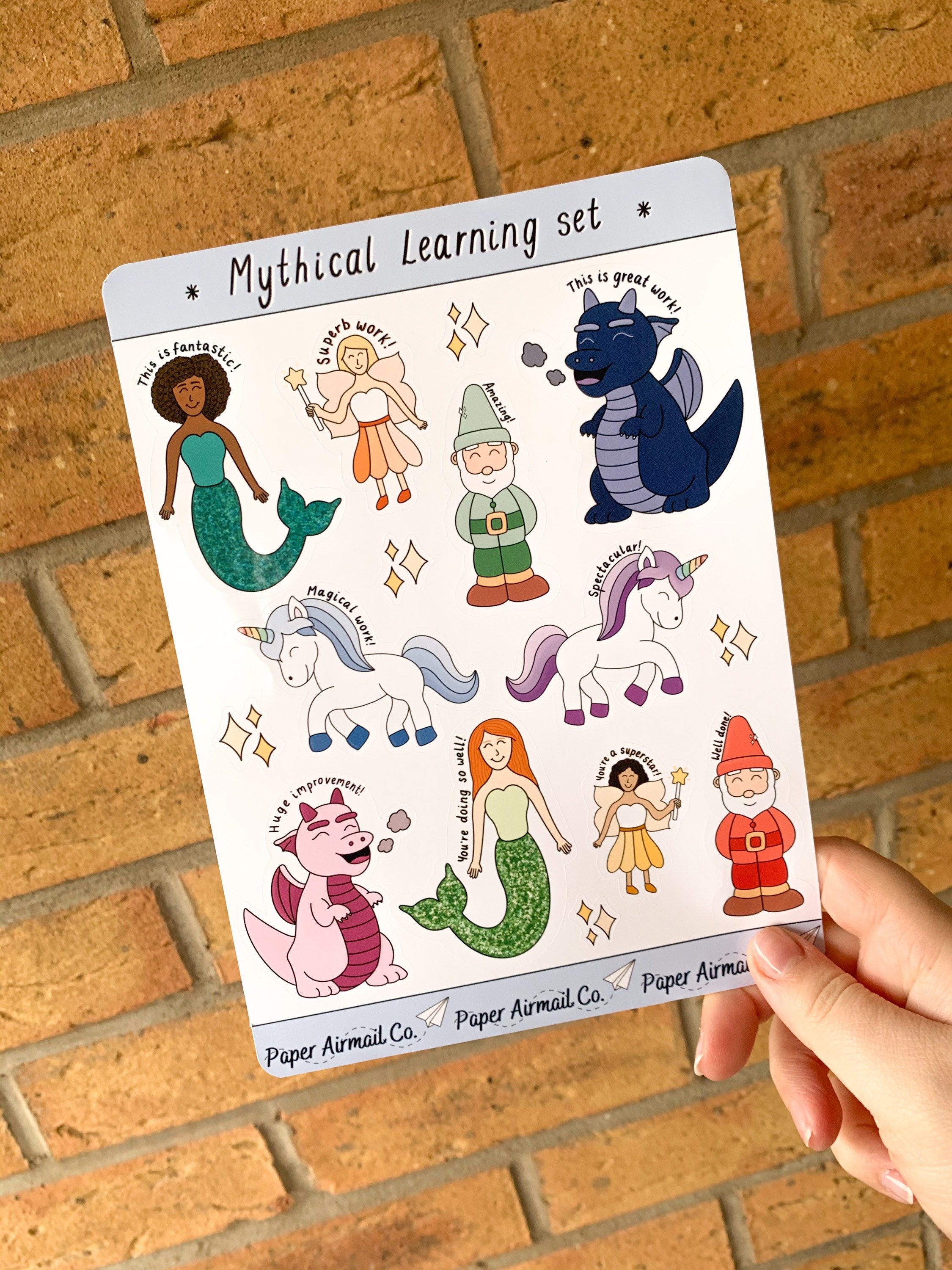 Mythical Creatures Learning Stickers for Kids Parents and | Etsy