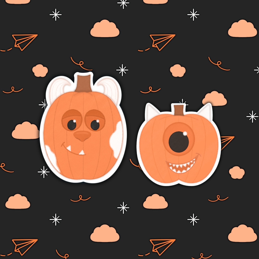 Monsters Inc. Sully and Mike Inspired Pumpkin Halloween Sticker - Etsy