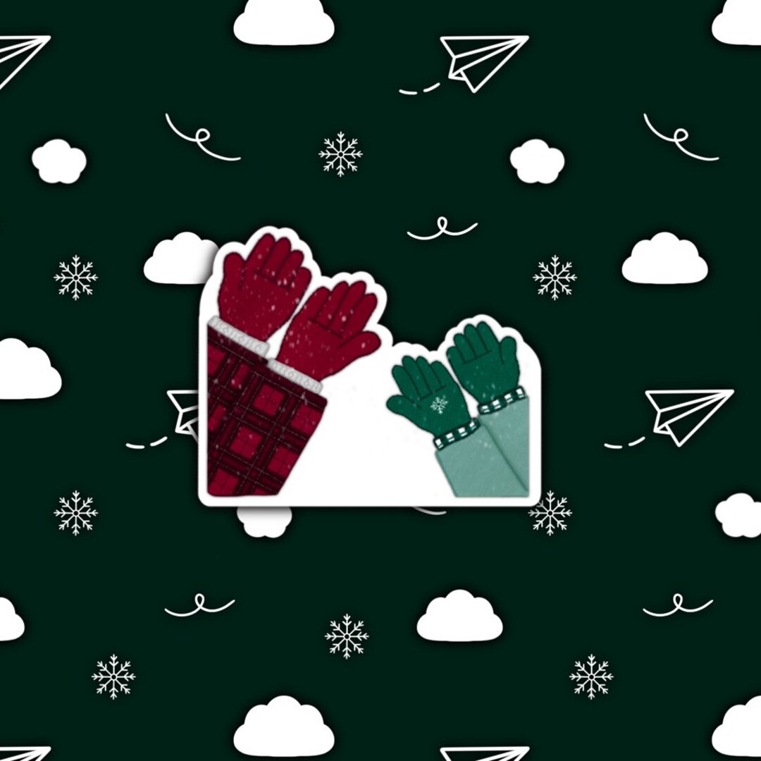 Let It Snow Gloved Hands Catching Snow Vinyl Laptop Stocking Filler ...
