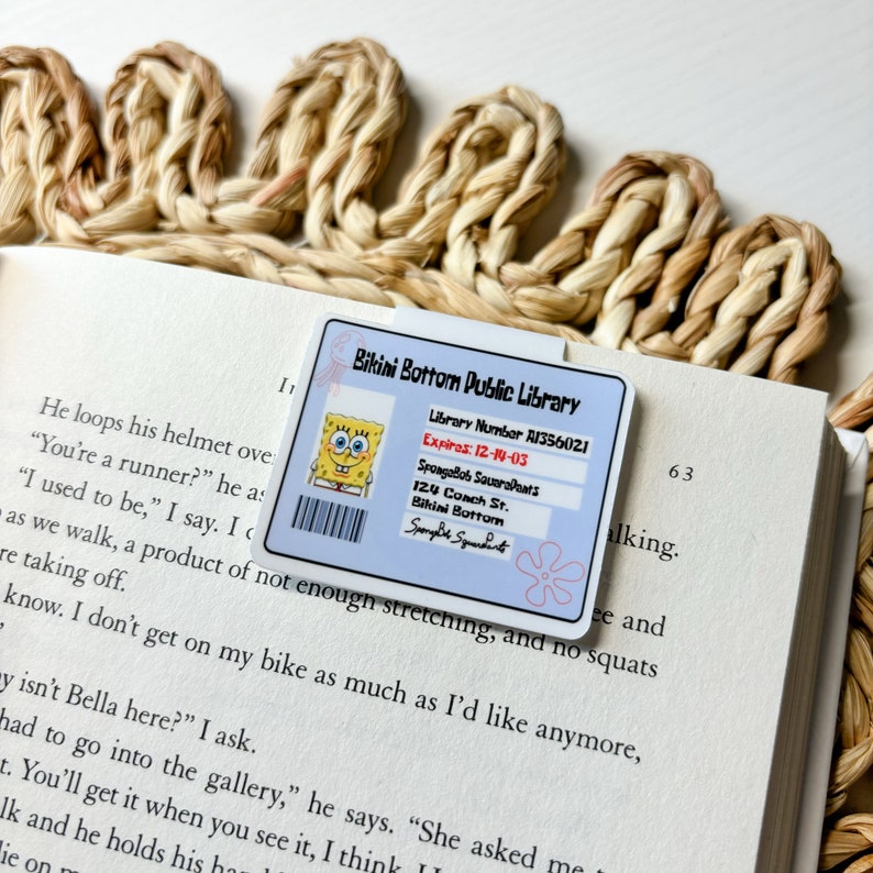 Spongebob Bookmark And Sticker Magnetic Bookmark Kindle Sticker Bookish Items Etsy
