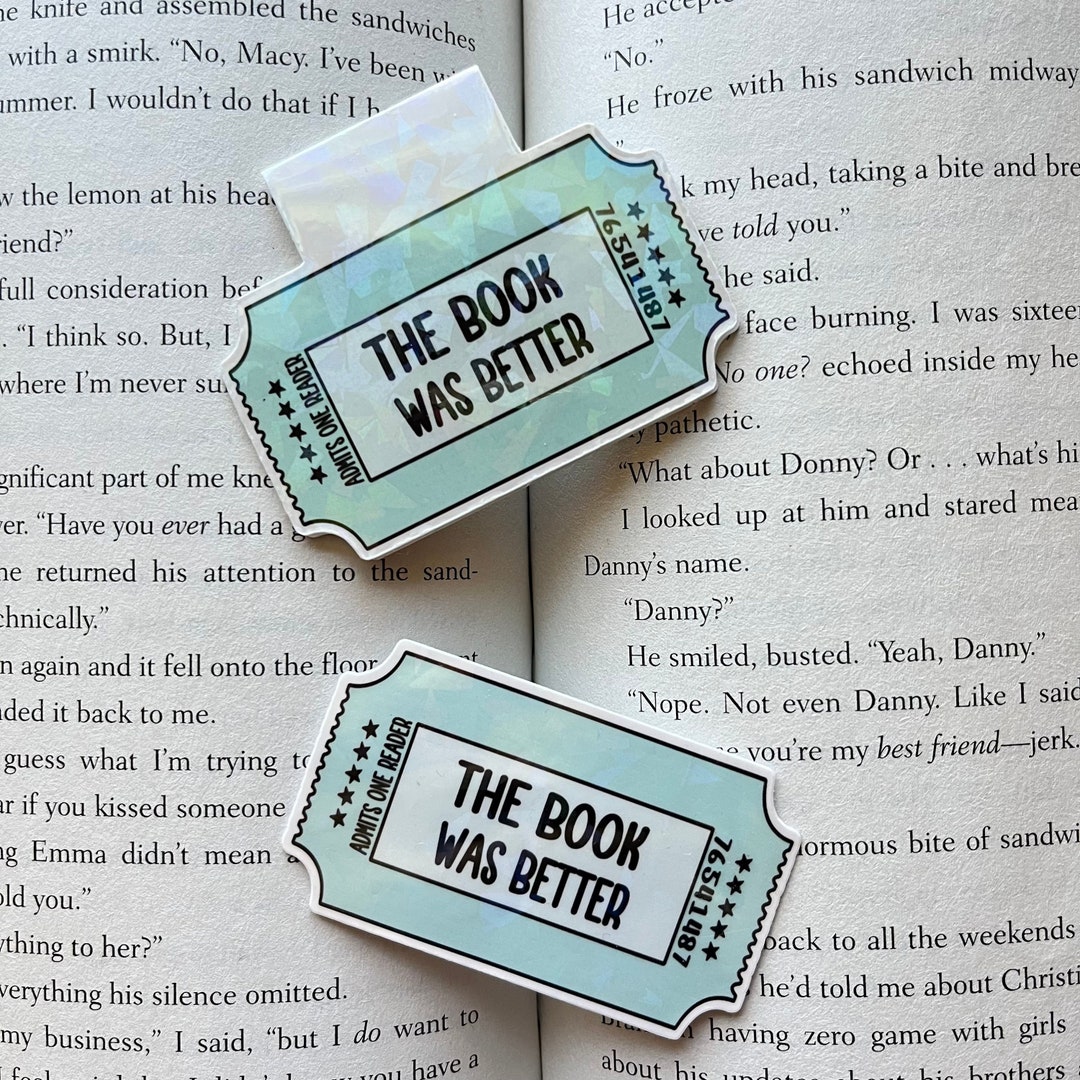 Book Was Better Bookmark Kindle Sticker Holographic Magnetic Bookmark ...
