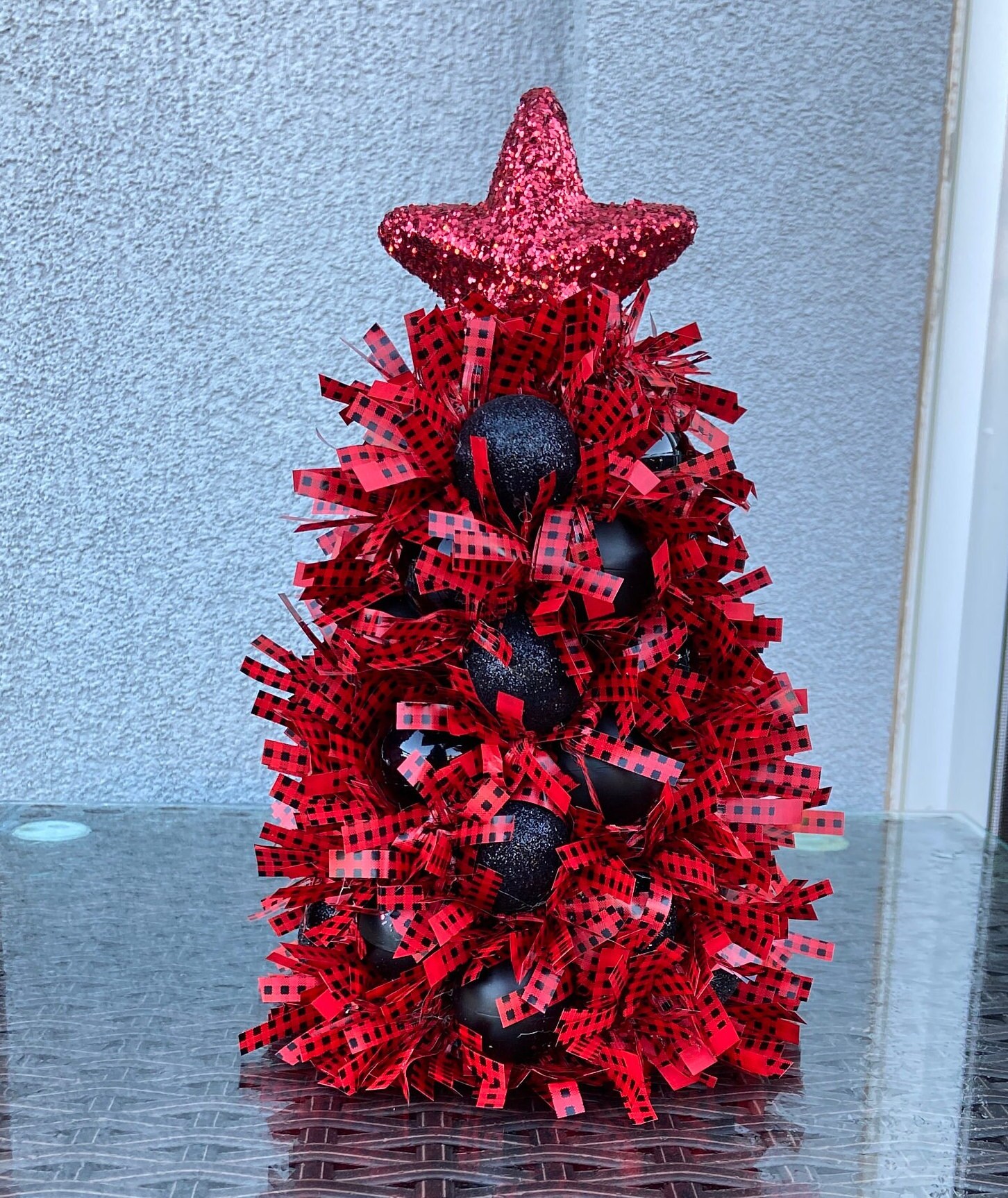 Tabletop Tree Red Tabletop Tree Black Ornament Treeblack - Etsy