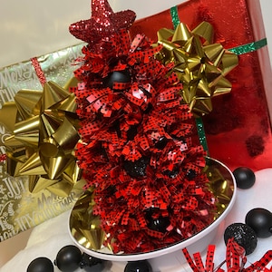 Tabletop Tree, Red Tabletop Tree, Black Ornament Tree,black Centerpiece ...