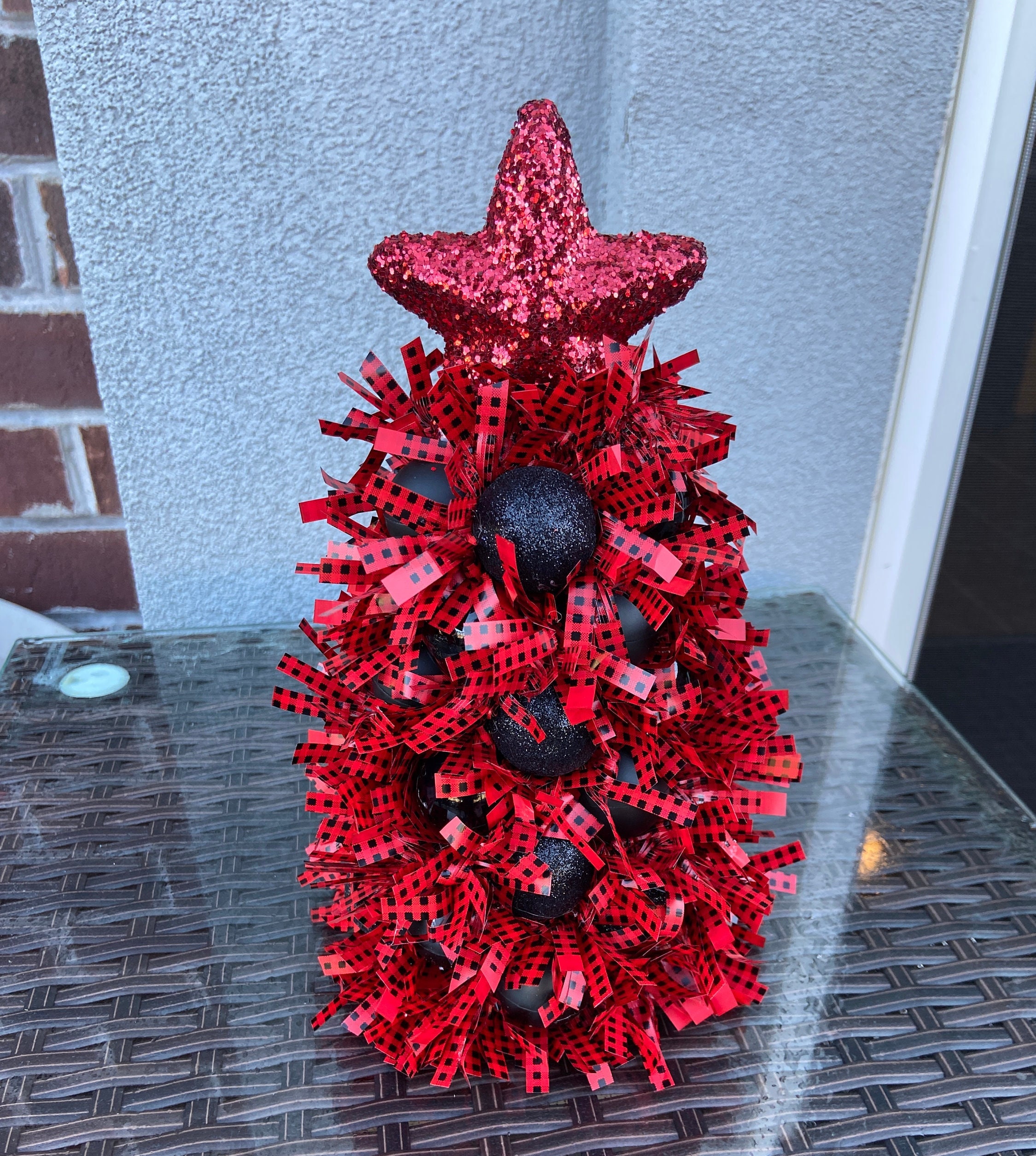 Tabletop Tree, Red Tabletop Tree, Black Ornament Tree,black Centerpiece ...